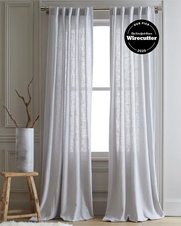 Quince Cotton Sheer Curtain Set - Cloud