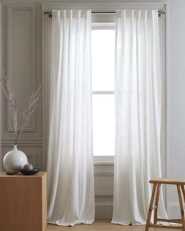 Quince Cotton Sheer Curtain Set - White
