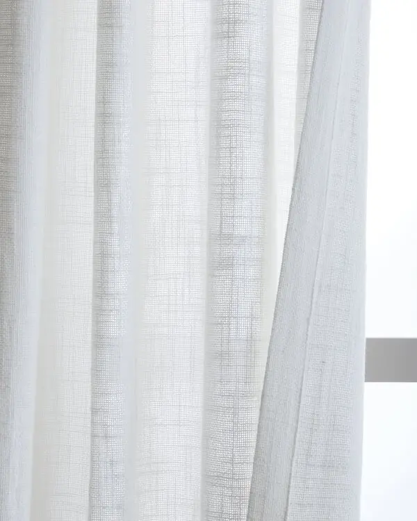 Quince Cotton Sheer Curtain Set - White