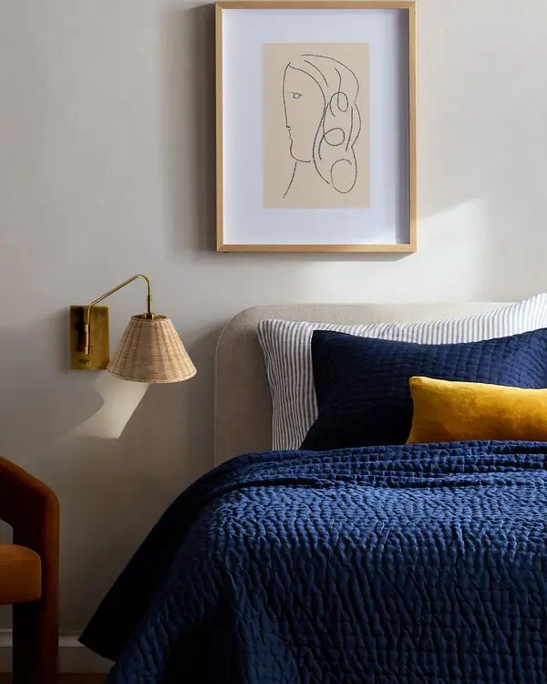Quince Articulating Sconce With Rattan Shade