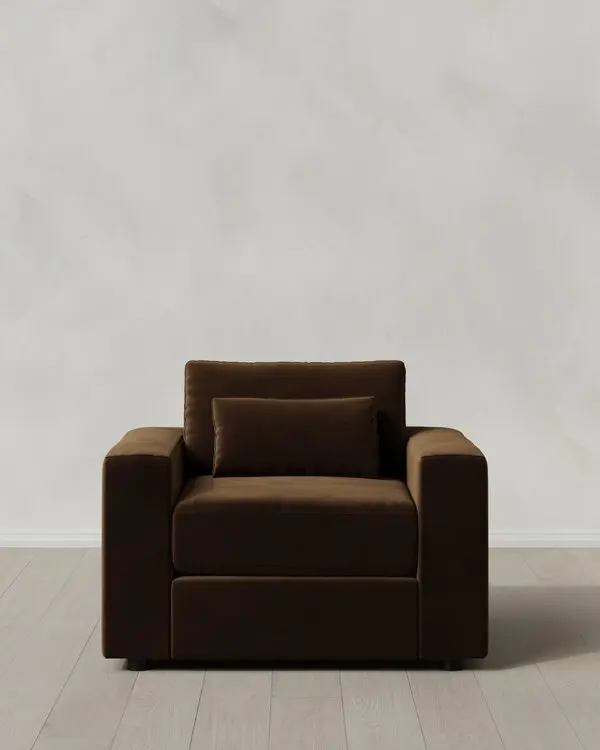 Quince Ashford Deep Seat Chair And A Half In Performance Velvet - Java