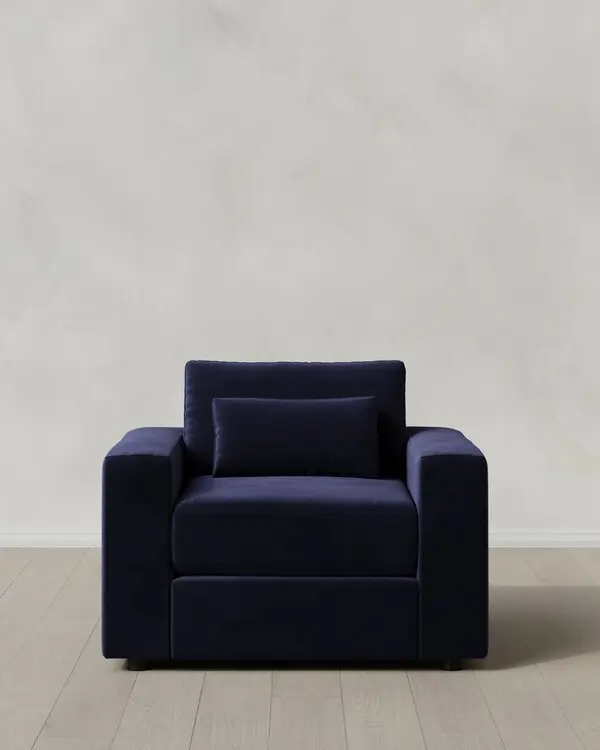 Quince Ashford Deep Seat Chair And A Half In Performance Velvet - Midnight