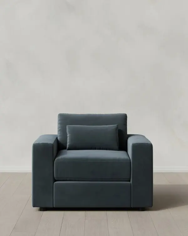 Quince Ashford Deep Seat Chair And A Half In Performance Velvet - Pine