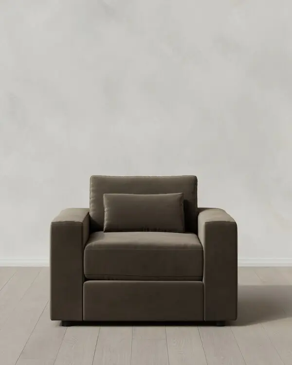 Quince Ashford Deep Seat Chair And A Half In Performance Velvet - Sable