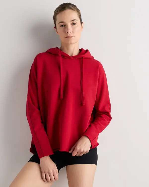 Quince Organic French Terry Hoodie - Ruby Red
