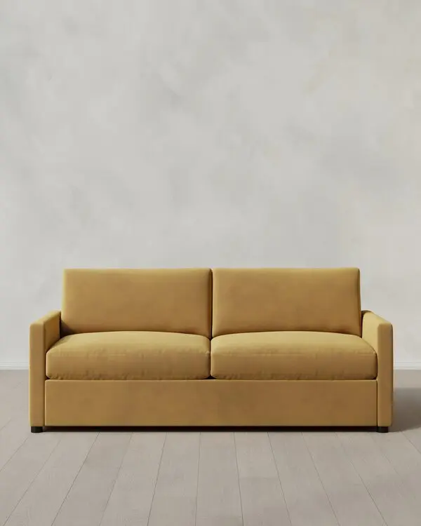 Quince Brennan Sleeper Sofa In Performance Velvet - Caramel