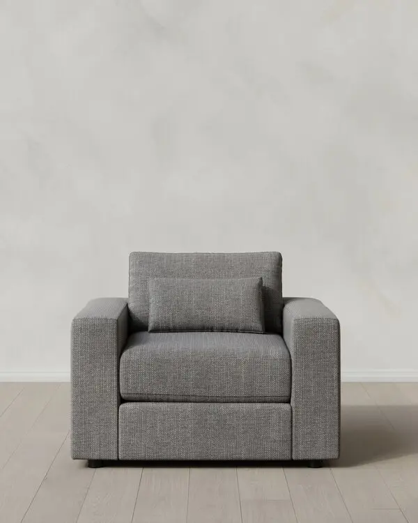 Quince Ashford Deep Seat Chair And A Half In Performance Chenille Linen Blend - Slate