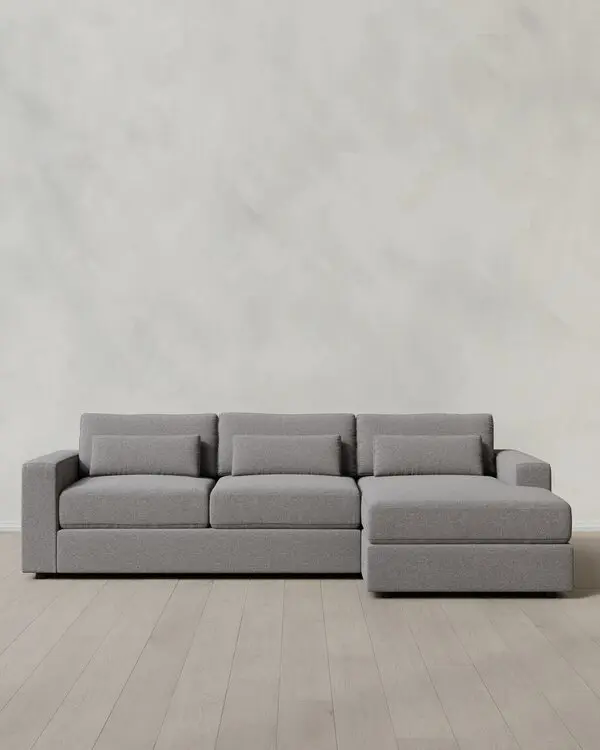 Quince Ashford Deep Seat Chaise Sectional In Performance Basketweave - Ash