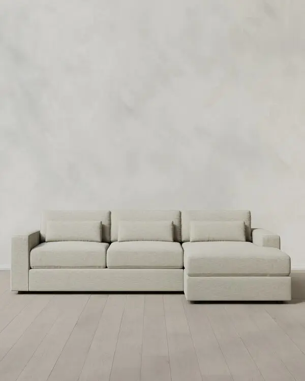 Quince Ashford Deep Seat Chaise Sectional In Performance Basketweave - Flax