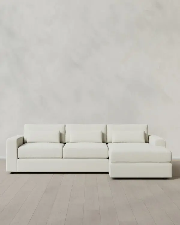 Quince Ashford Deep Seat Chaise Sectional In Performance Basketweave - Ivory