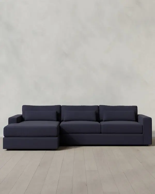 Quince Ashford Deep Seat Chaise Sectional - Navy