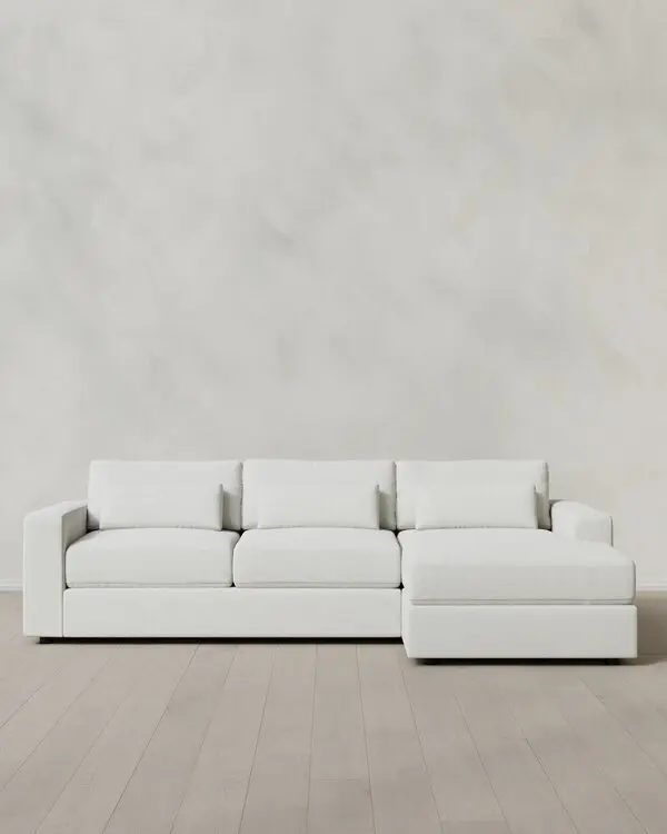 Quince Ashford Deep Seat Chaise Sectional In Performance Basketweave - Snow