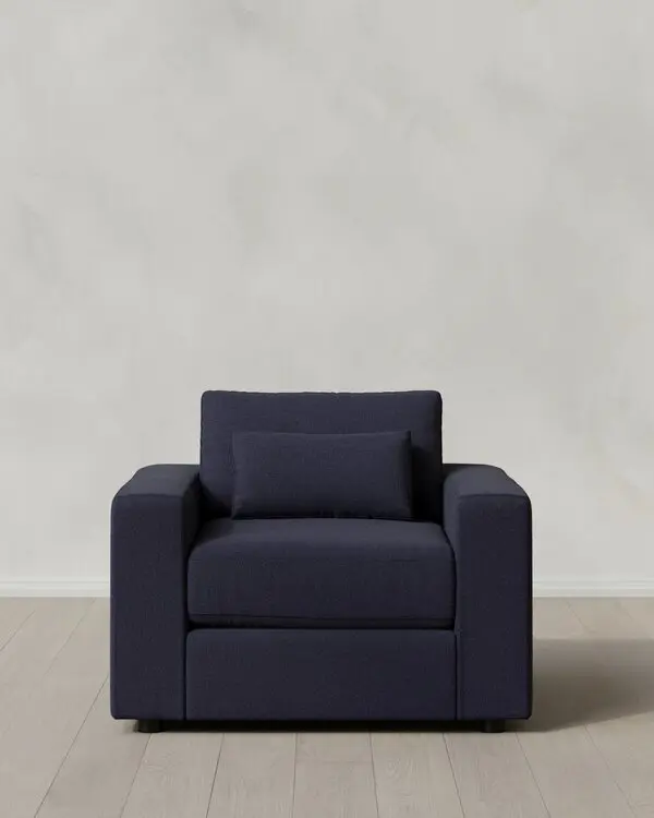 Quince Ashford Deep Seat Chair And A Half In Performance Basketweave - Navy
