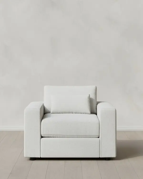 Quince Ashford Deep Seat Chair And A Half In Performance Basketweave - Snow