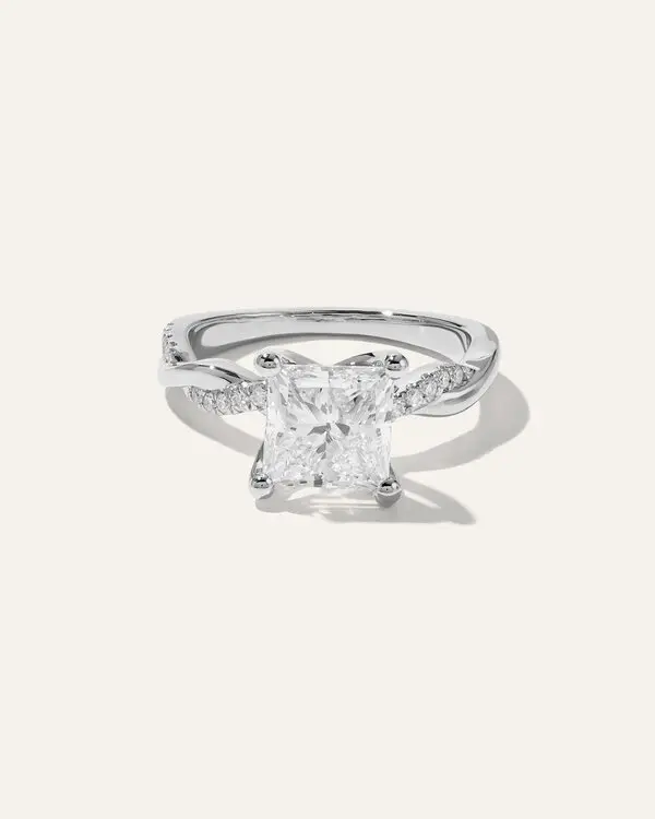 Quince Lab Grown Diamond Princess Twisted Engagement Ring - White Gold