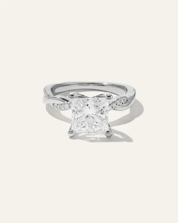 Quince Lab Grown Diamond Princess Twisted Engagement Ring - White Gold