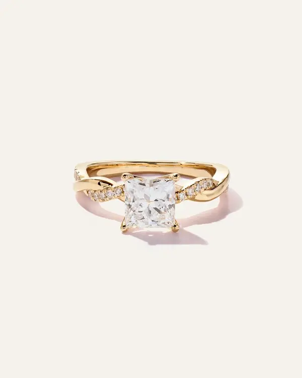 Quince Lab Grown Diamond Princess Twisted Engagement Ring - Yellow Gold