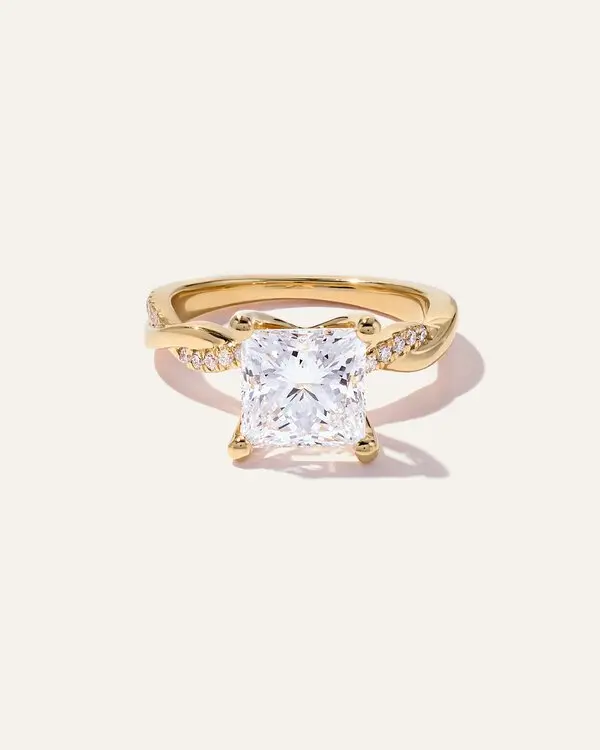Quince Lab Grown Diamond Princess Twisted Engagement Ring - Yellow Gold