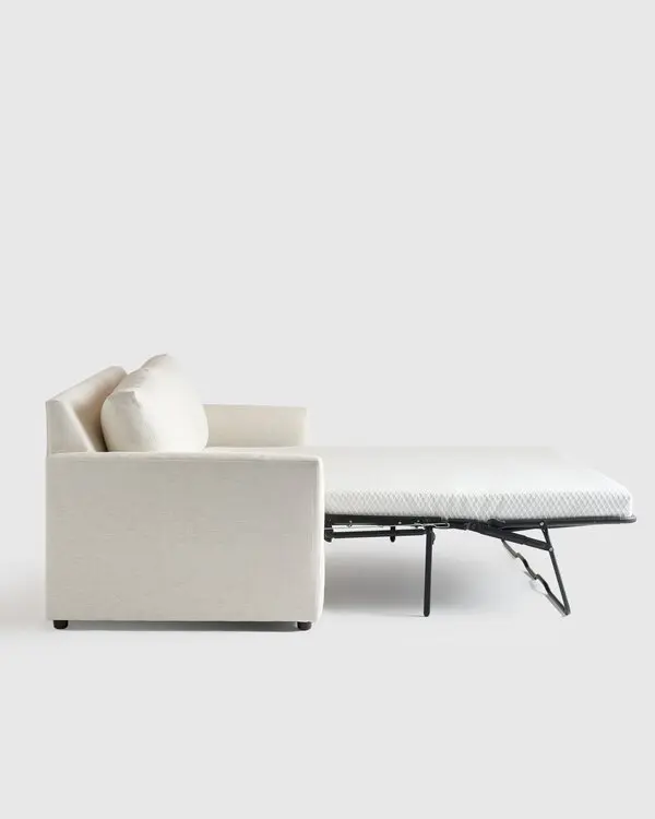 Quince Brennan Sleeper Sofa In Performance Chenille Linen Blend - Sorrell