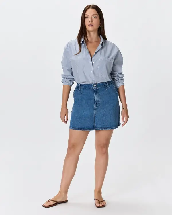 Quince Stretch Denim Mini Skirt - Atlantic Blue