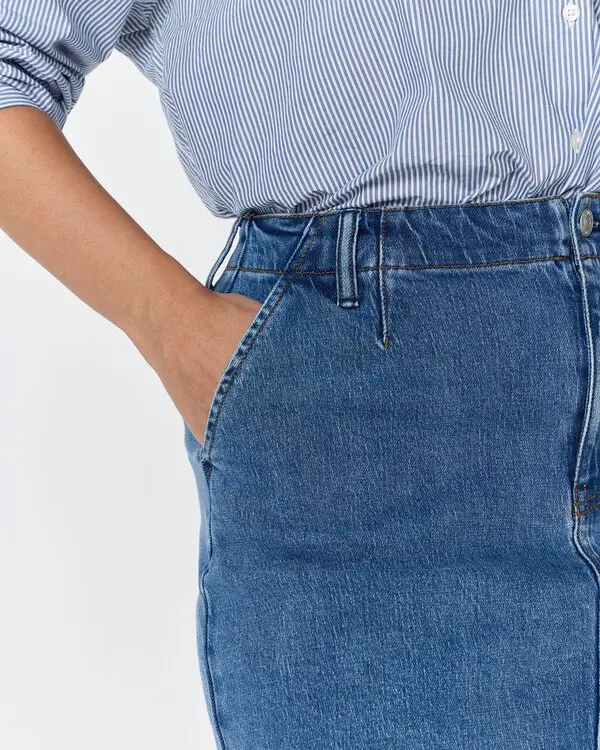 Quince Stretch Denim Mini Skirt - Atlantic Blue