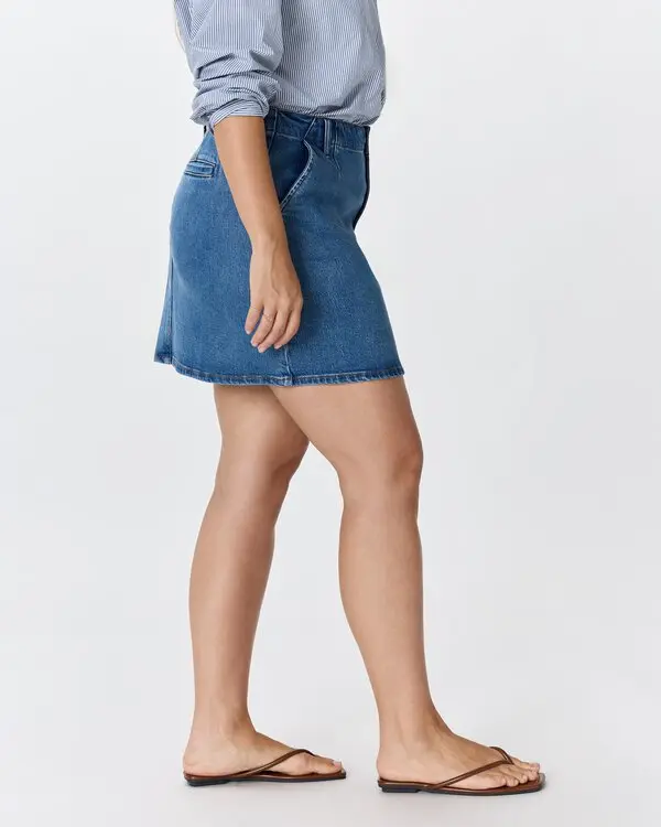 Quince Stretch Denim Mini Skirt - Atlantic Blue