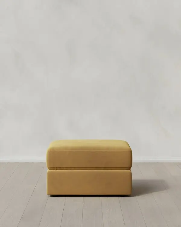Quince Ashford Deep Seat Ottoman In Performance Velvet - Caramel