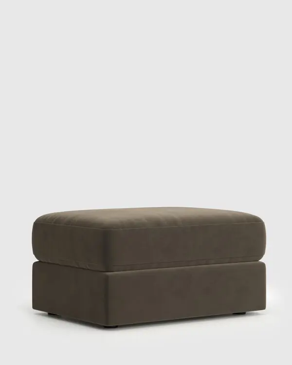 Quince Ashford Deep Seat Ottoman In Performance Velvet - Caramel