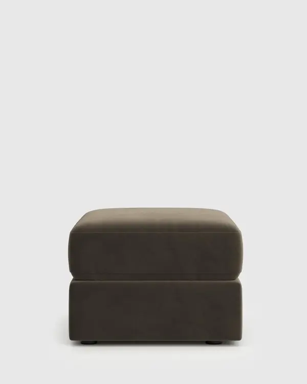 Quince Ashford Deep Seat Ottoman In Performance Velvet - Caramel