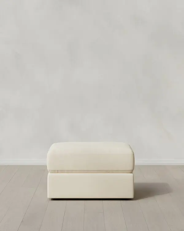 Quince Ashford Deep Seat Ottoman In Performance Velvet - Ivory