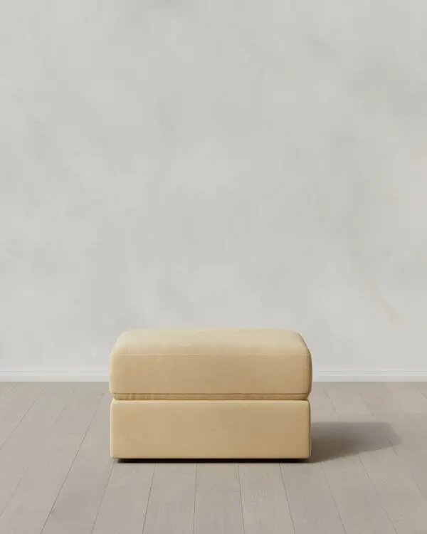 Quince Ashford Deep Seat Ottoman In Performance Velvet - Linen