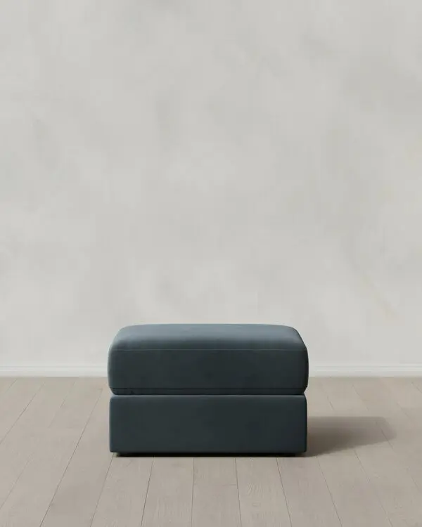 Quince Ashford Deep Seat Ottoman In Performance Velvet - Pine