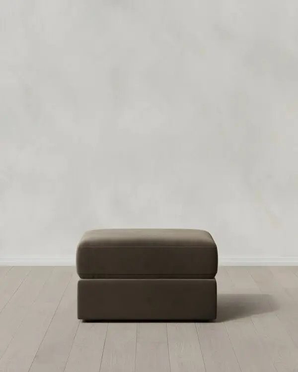 Quince Ashford Deep Seat Ottoman In Performance Velvet - Sable
