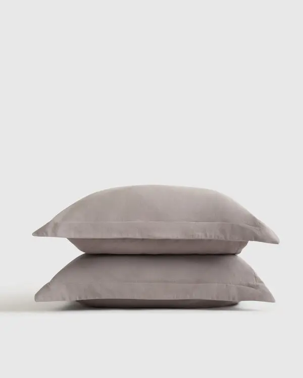 Quince Luxury Organic Flannel Sham Set - Grey