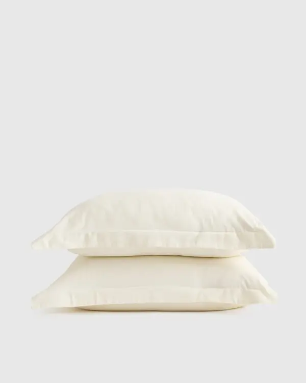 Quince Luxury Organic Flannel Sham Set - Ivory
