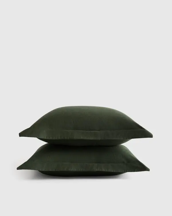 Quince Luxury Organic Flannel Sham Set - Pine