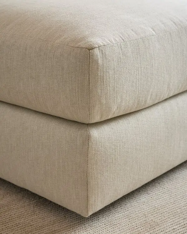 Quince Ashford Deep Seat Ottoman In Performance Basketweave - Ash