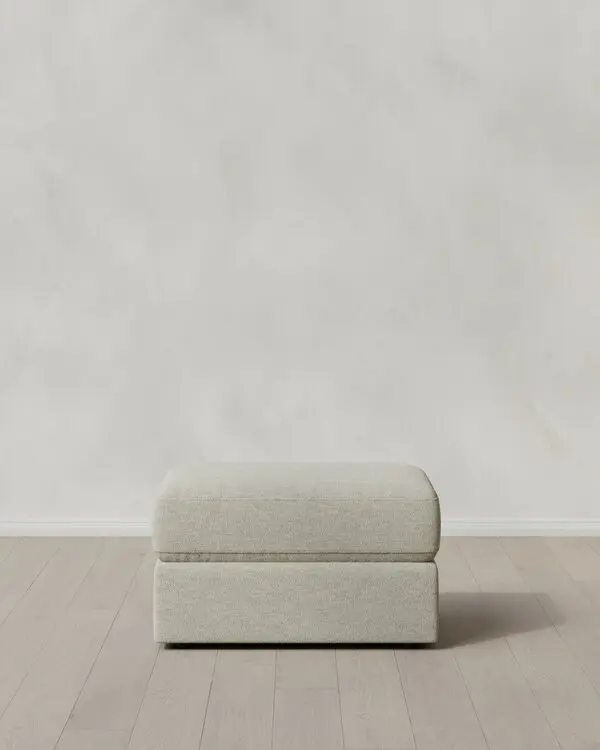 Quince Ashford Deep Seat Ottoman In Performance Basketweave - Flax