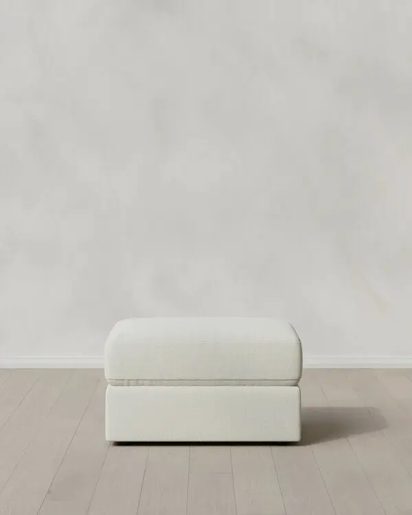 Quince Ashford Deep Seat Ottoman In Performance Basketweave - Ivory