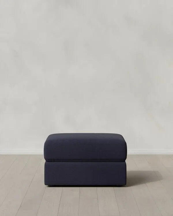 Quince Ashford Deep Seat Ottoman In Performance Basketweave - Navy