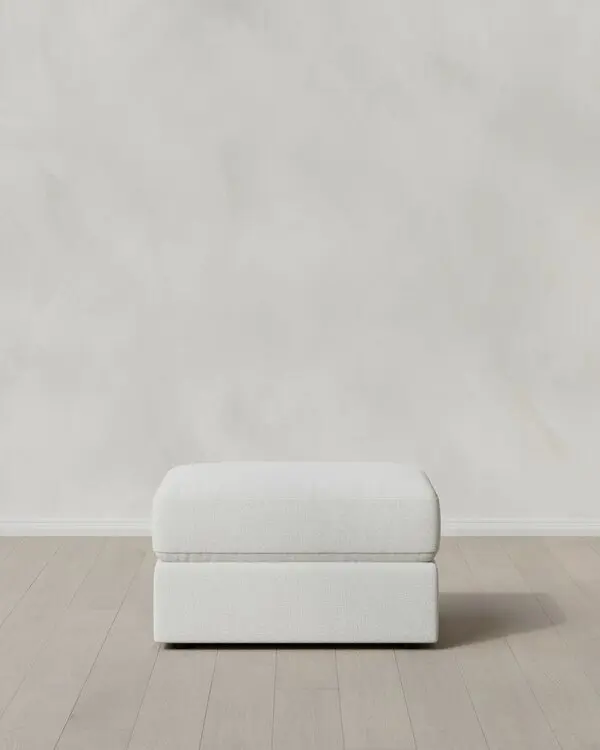Quince Ashford Deep Seat Ottoman In Performance Basketweave - Snow