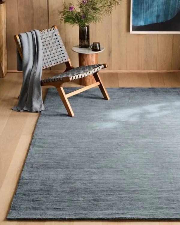 Quince Wells Hand-loomed Wool Rug - Blue