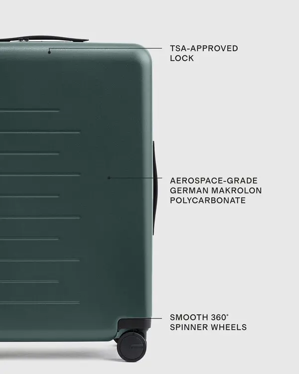 Quince Expandable Suitcase Set - Dark Green