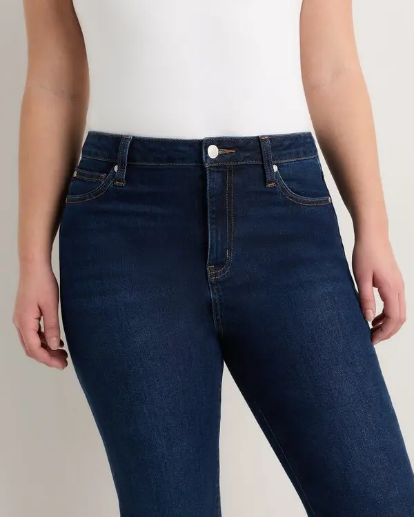 Quince Curvy Bella Stretch Straight Jeans - Midnight Blue