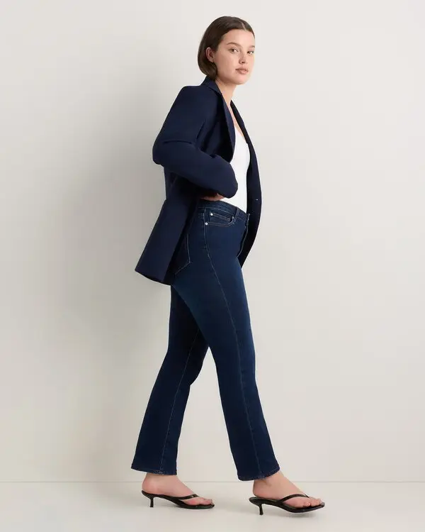 Quince Curvy Bella Stretch Straight Jeans - Midnight Blue