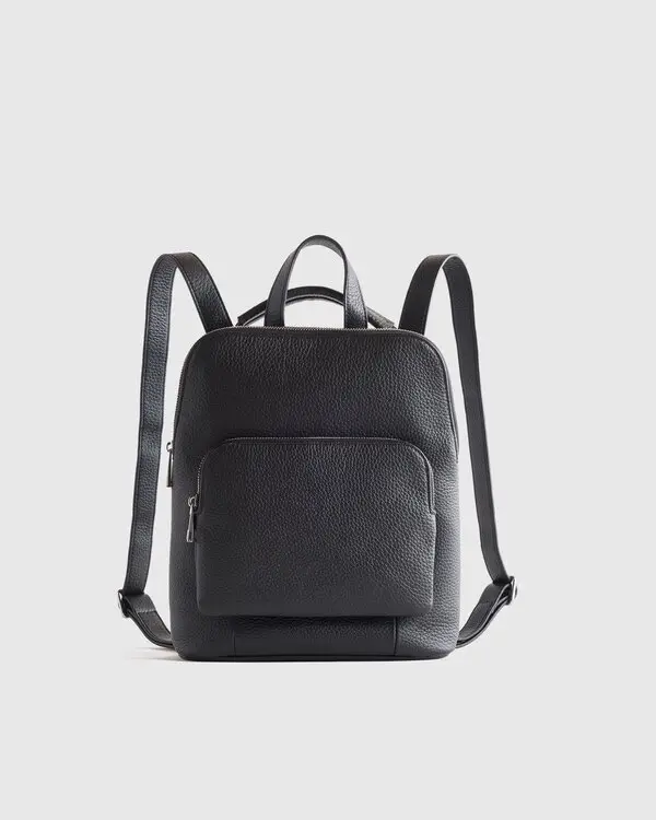 Quince Italian Leather Mini Convertible Backpack - Black