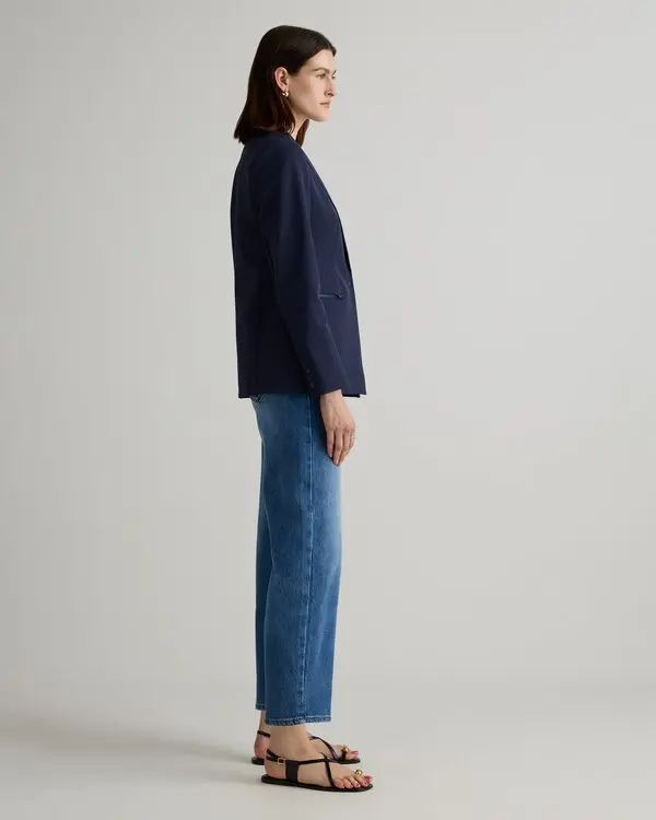 Quince Convertible Single-breasted Scuba Blazer - Deep Navy
