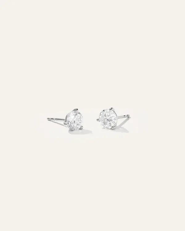 Quince 14k Gold Lab Grown Diamond Martini Stud Earrings - White Gold