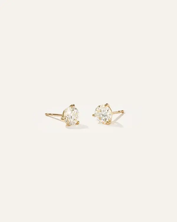 Quince 14k Gold Lab Grown Diamond Martini Stud Earrings - Yellow Gold