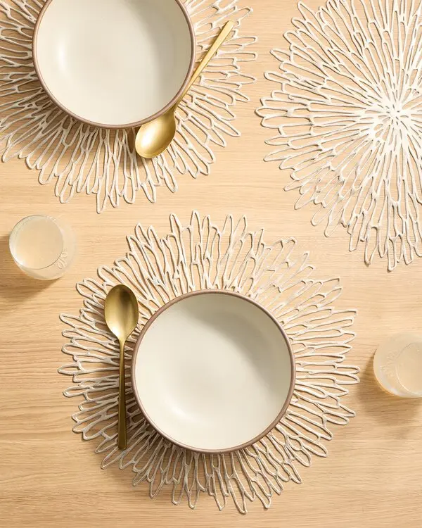 Quince Chilewich Pressed Bloom Placemats, Set Of 4 - Champagne